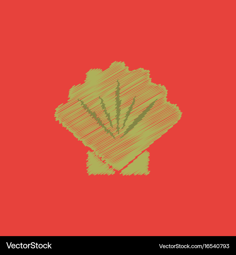 Scallop sea shell sketch style in hatching Vector Image