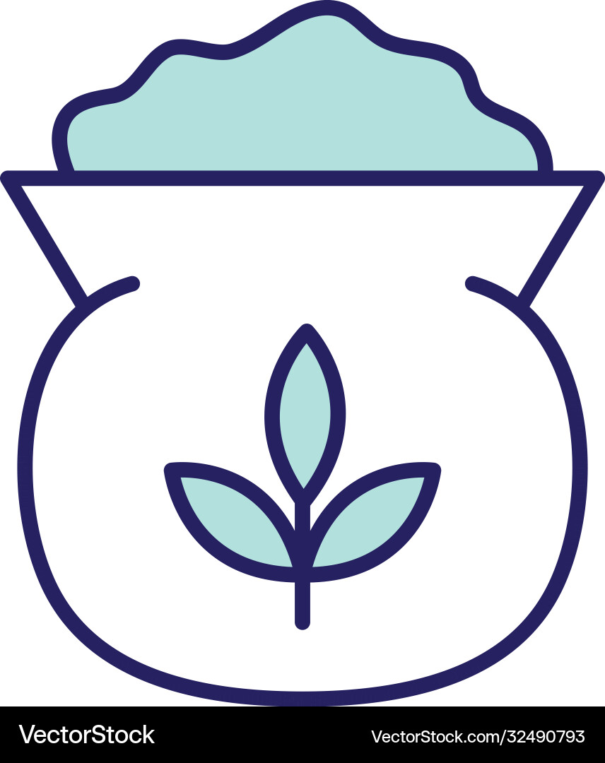 Seeds bag line and fill style icon design Vector Image