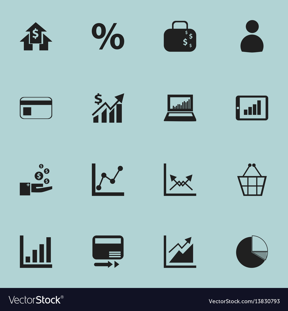 Set of 16 editable logical icons includes symbols Vector Image