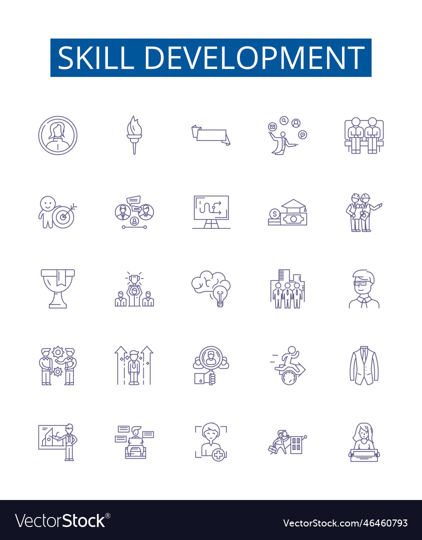 Skill development line icons signs set design Vector Image Skill development line icons signs set design Vector Image