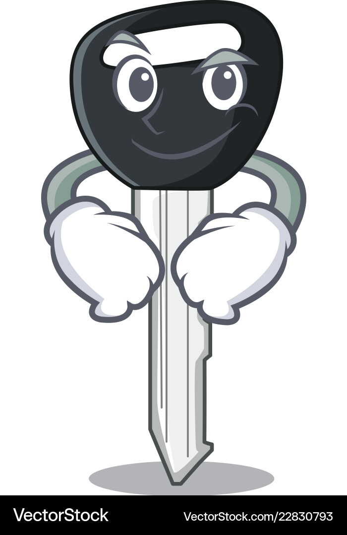 Smirking car key with remote cartoon control Vector Image