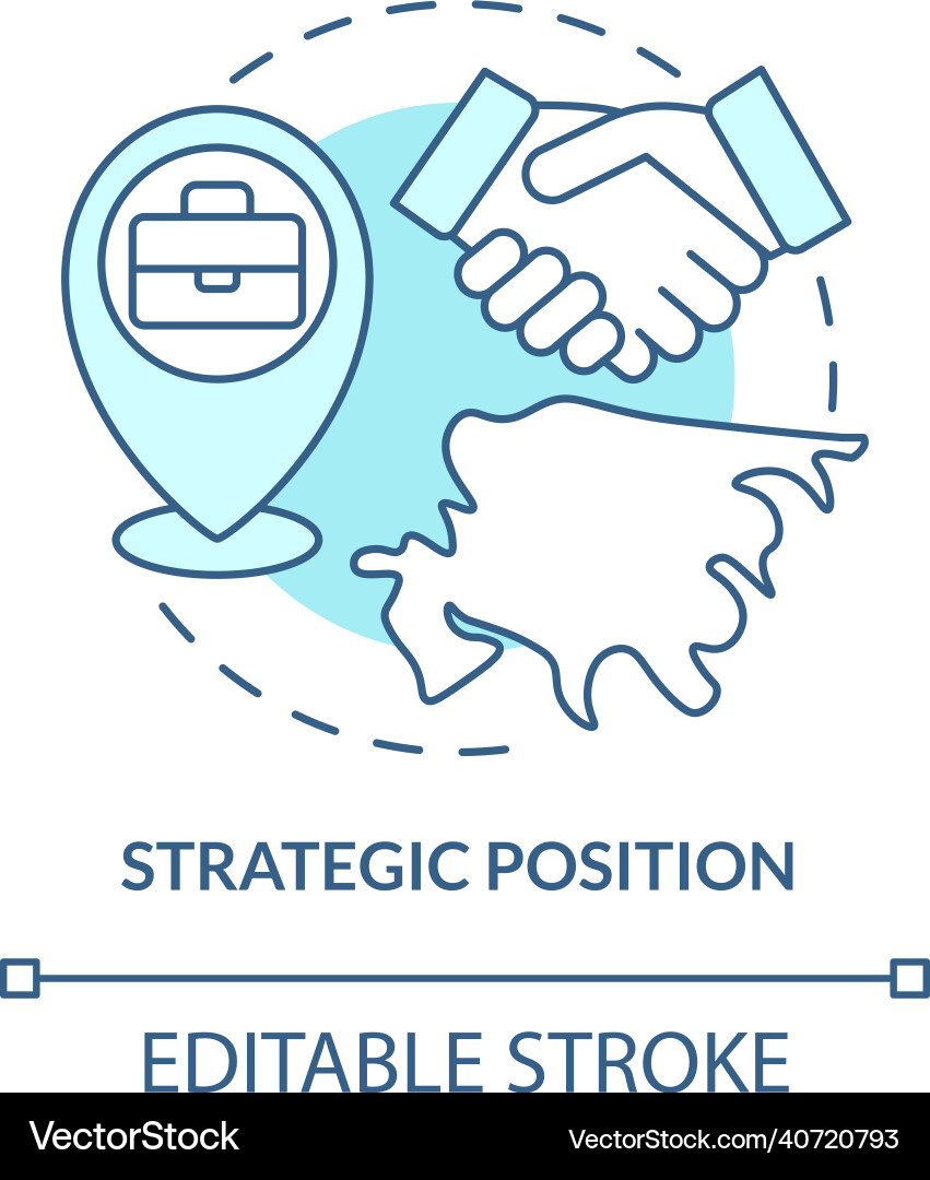 Strategic position turquoise concept icon Vector Image