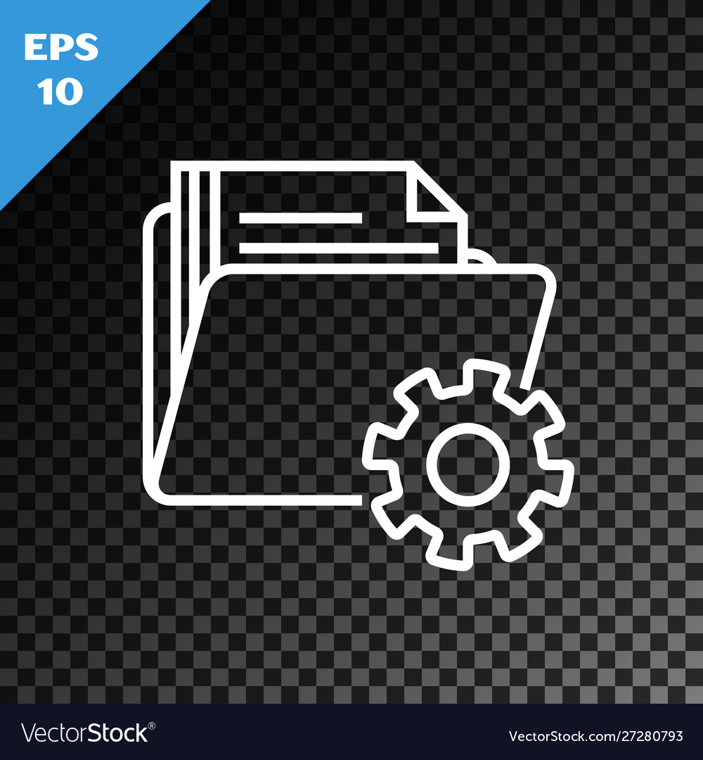 White line folder settings with gears icon Vector Image