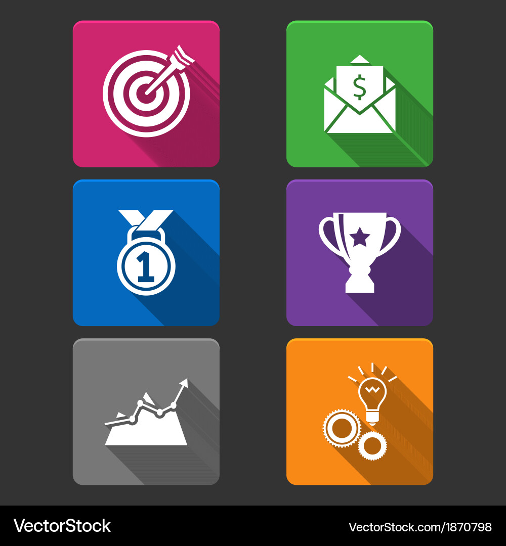 Business winner icons set Royalty Free Vector Image