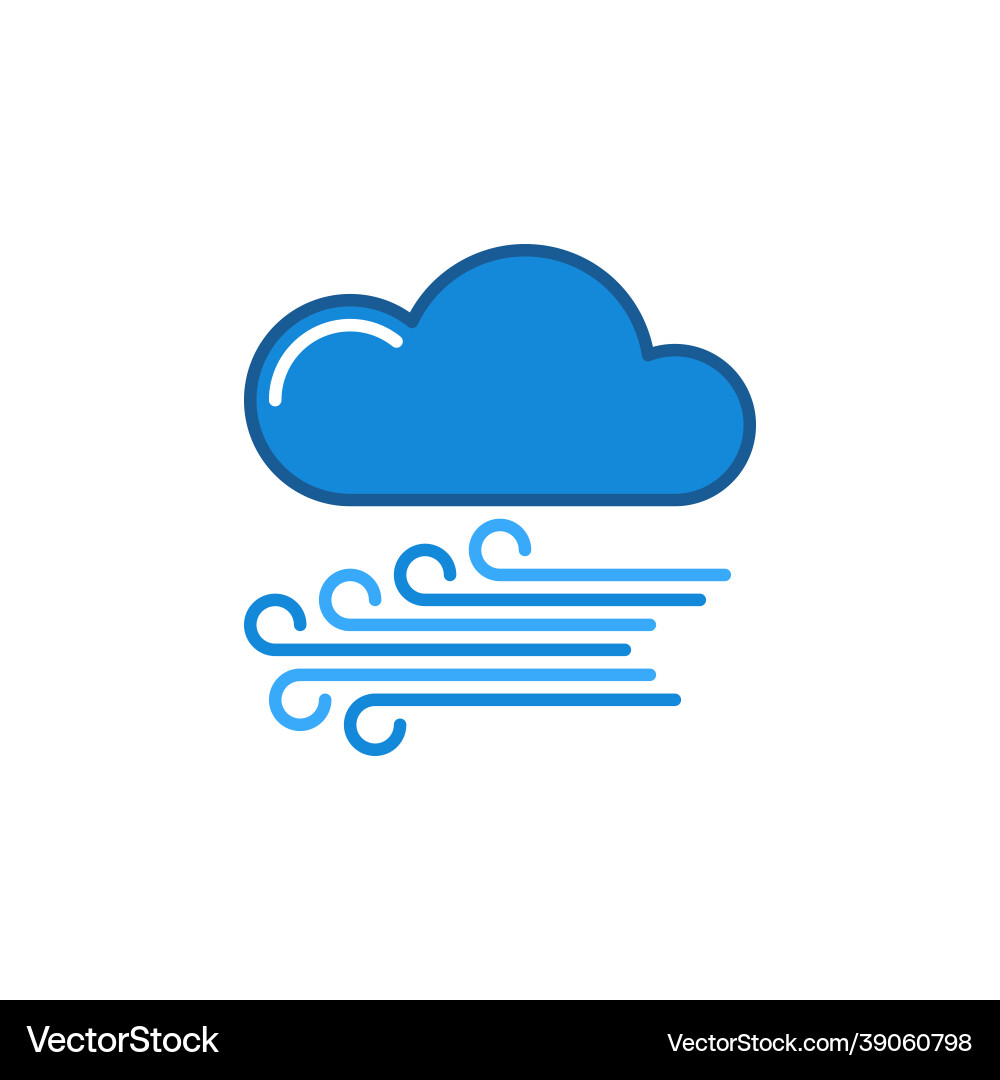 Clound with wind weather concept blue icon Vector Image