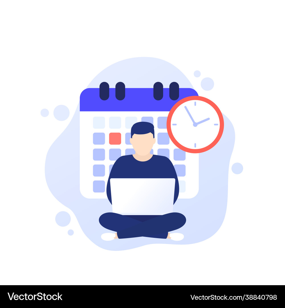Deadline at work productivity and time management Vector Image
