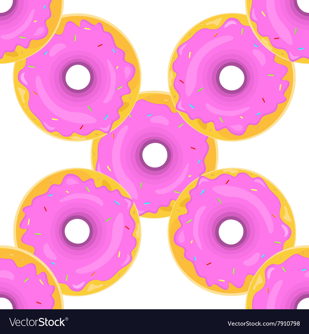 Donut seamless background texture pattern Vector Image