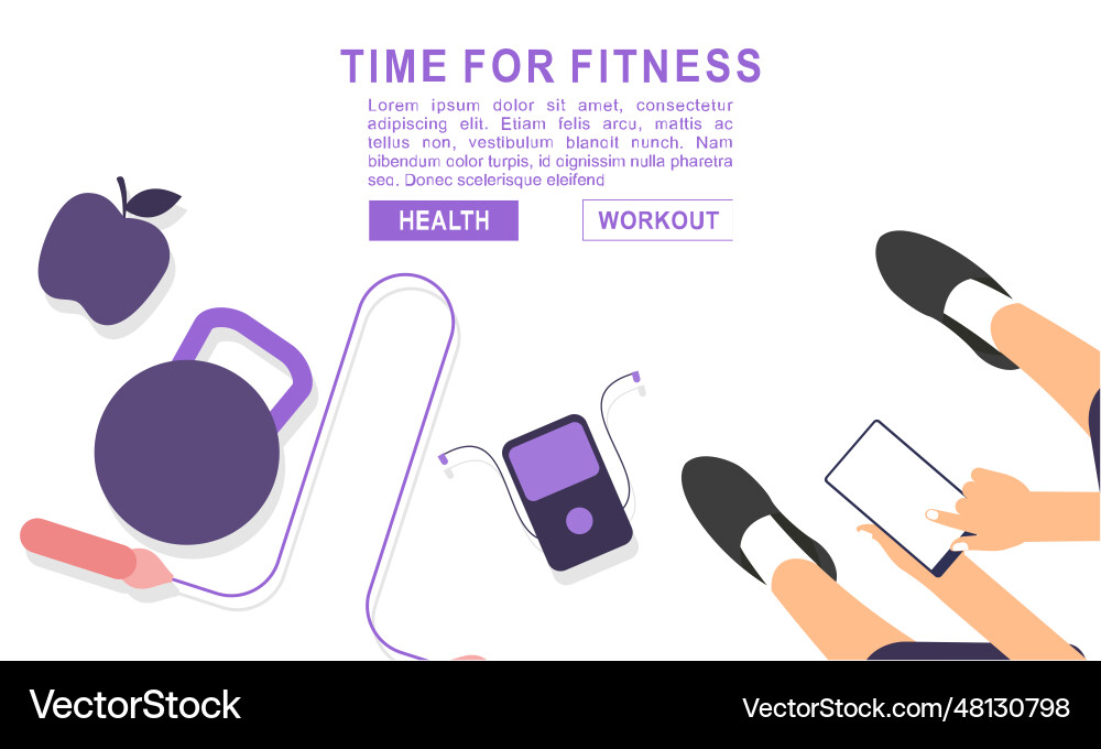 Fitness equipment logo flat concept Royalty Free Vector