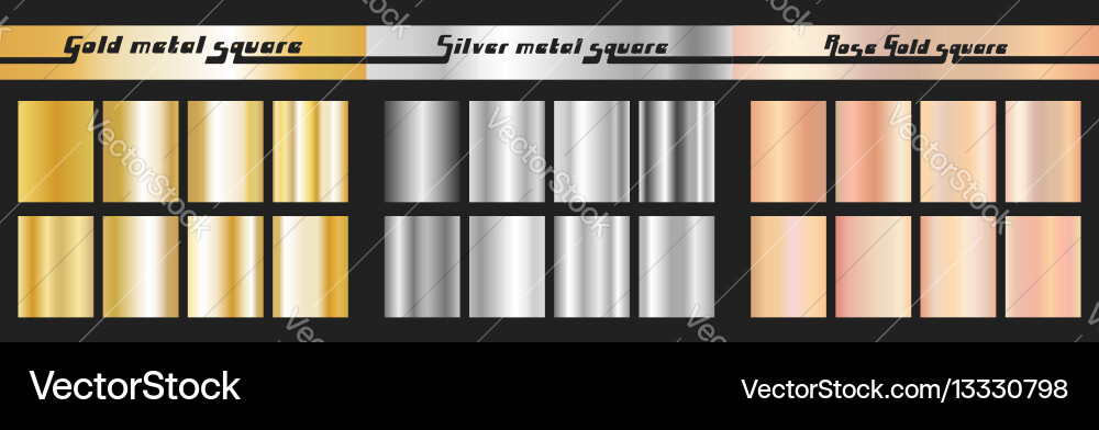 Gold silver and rose gradient Royalty Free Vector Image