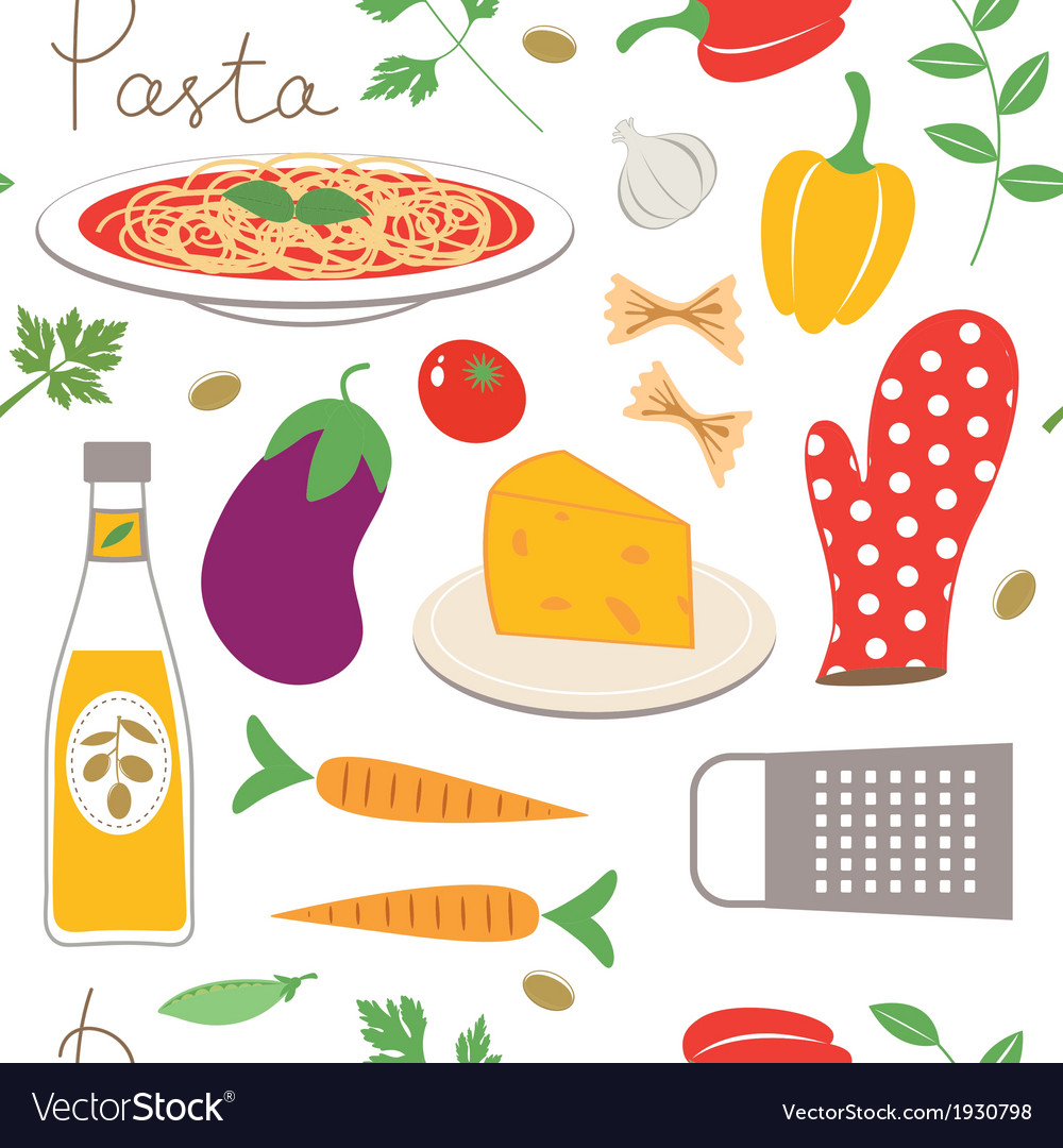 Kitchen seamless pattern Royalty Free Vector Image