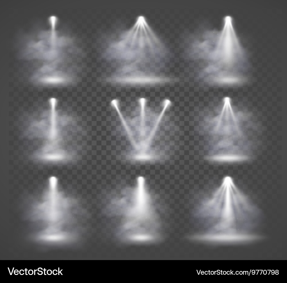 Light sources and smoke concert with beam Vector Image