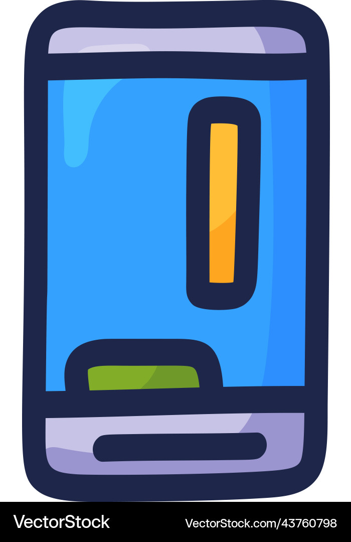 Mobile game on the phone hand-drawn Royalty Free Vector