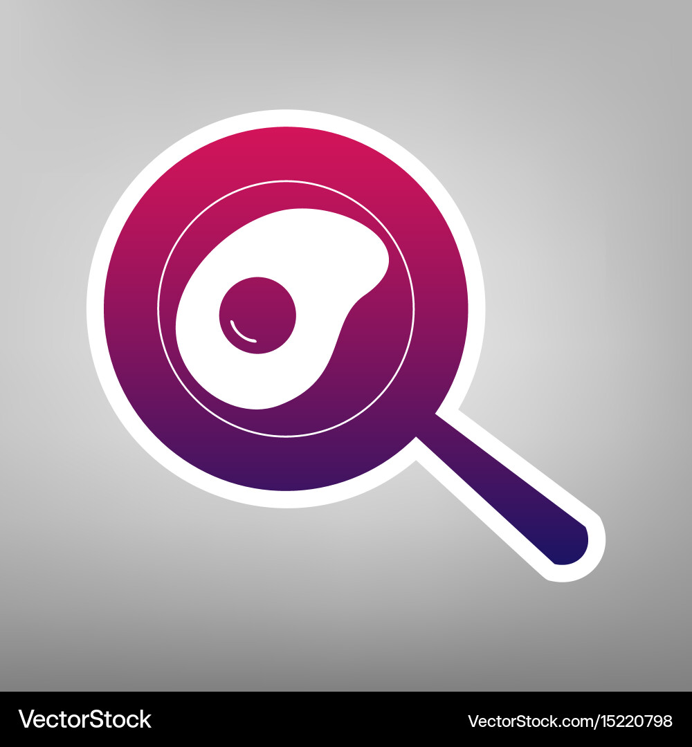 Omelet at pan icon purple gradient icon Royalty Free Vector