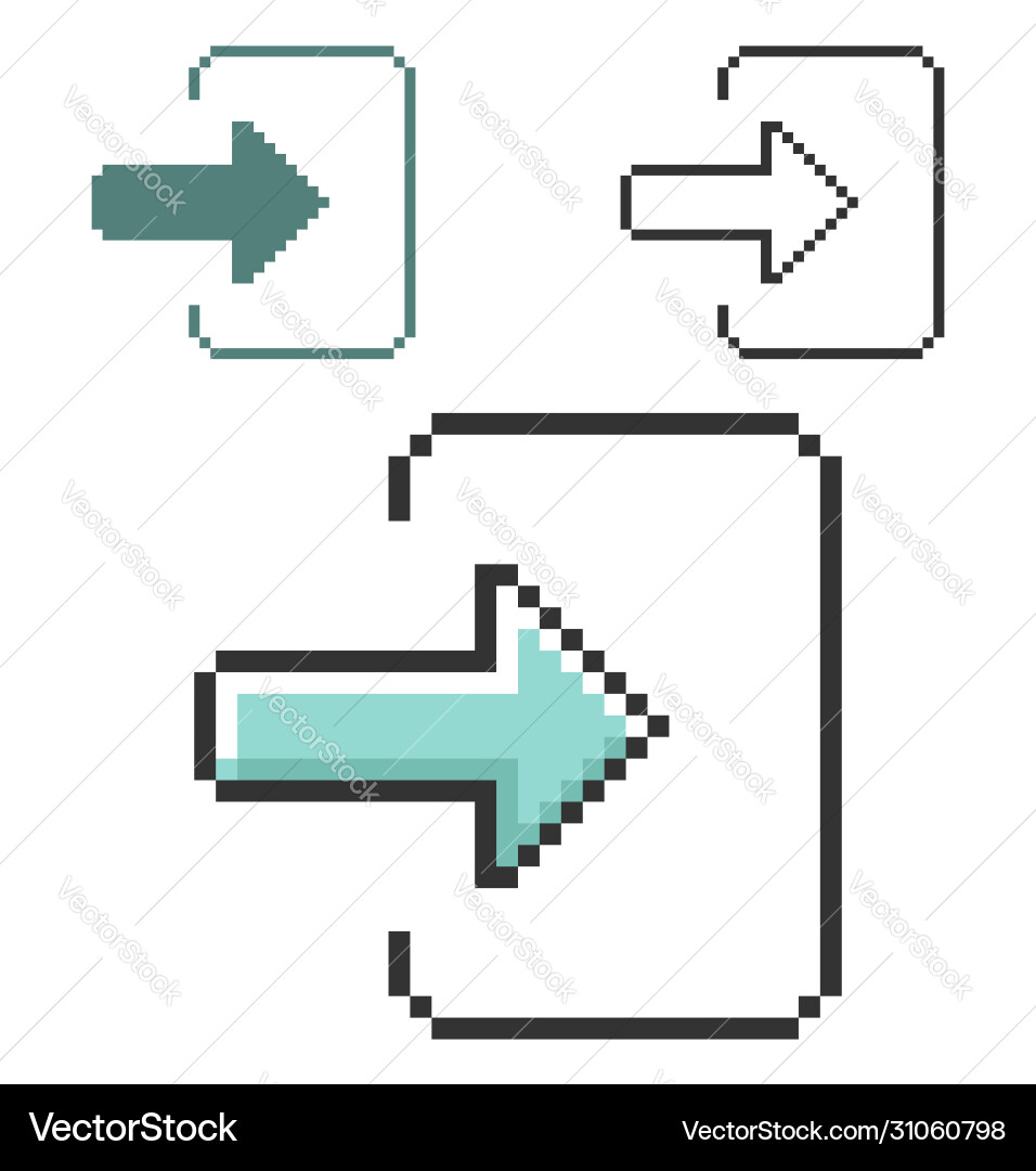 Pixel icon entrance login registration etc Vector Image