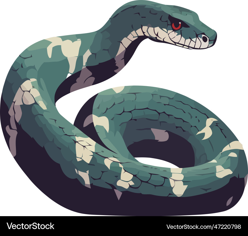 Poisonous viper spirals in isolated Royalty Free Vector