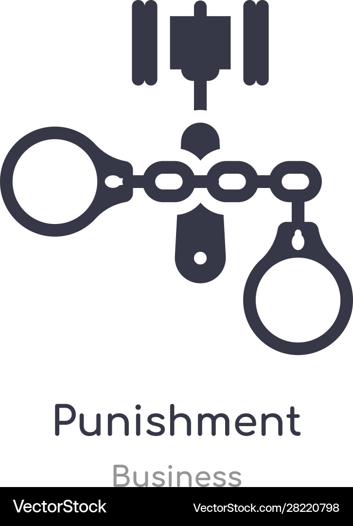 Punishment outline icon isolated line from Vector Image