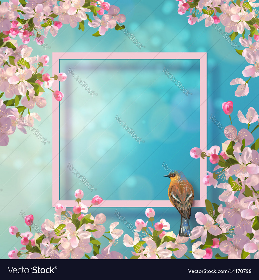 Spring decorative frame Royalty Free Vector Image