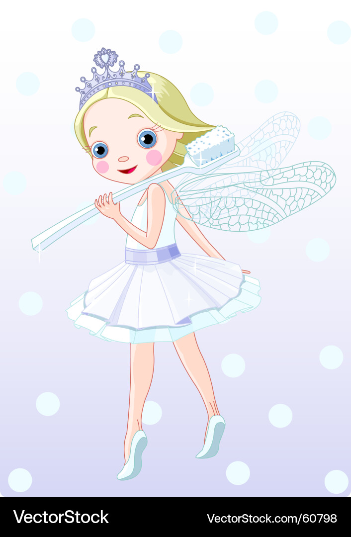 Tooth fairy with toothbrush Royalty Free Vector Image