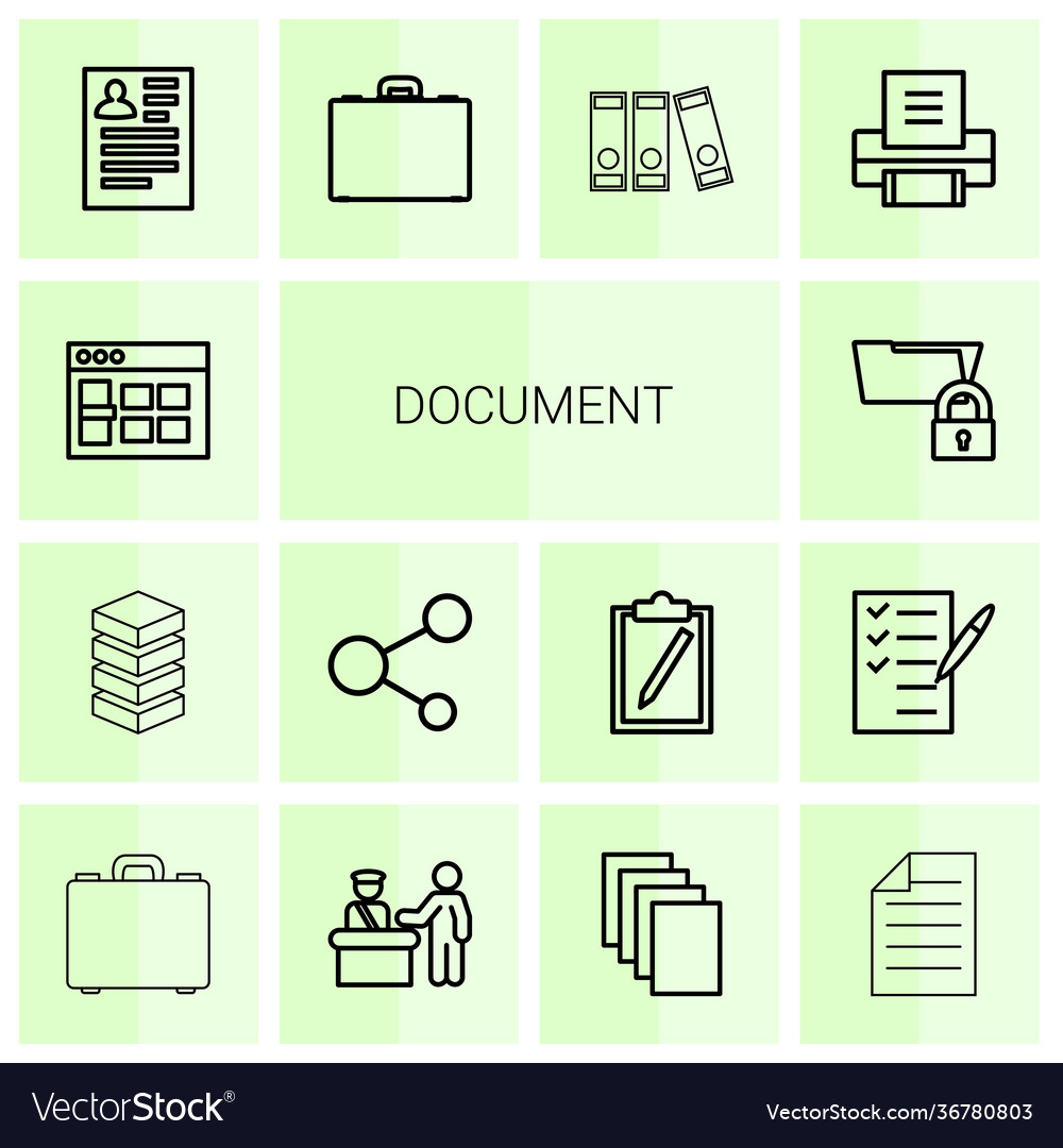 14 document icons Royalty Free Vector Image - VectorStock