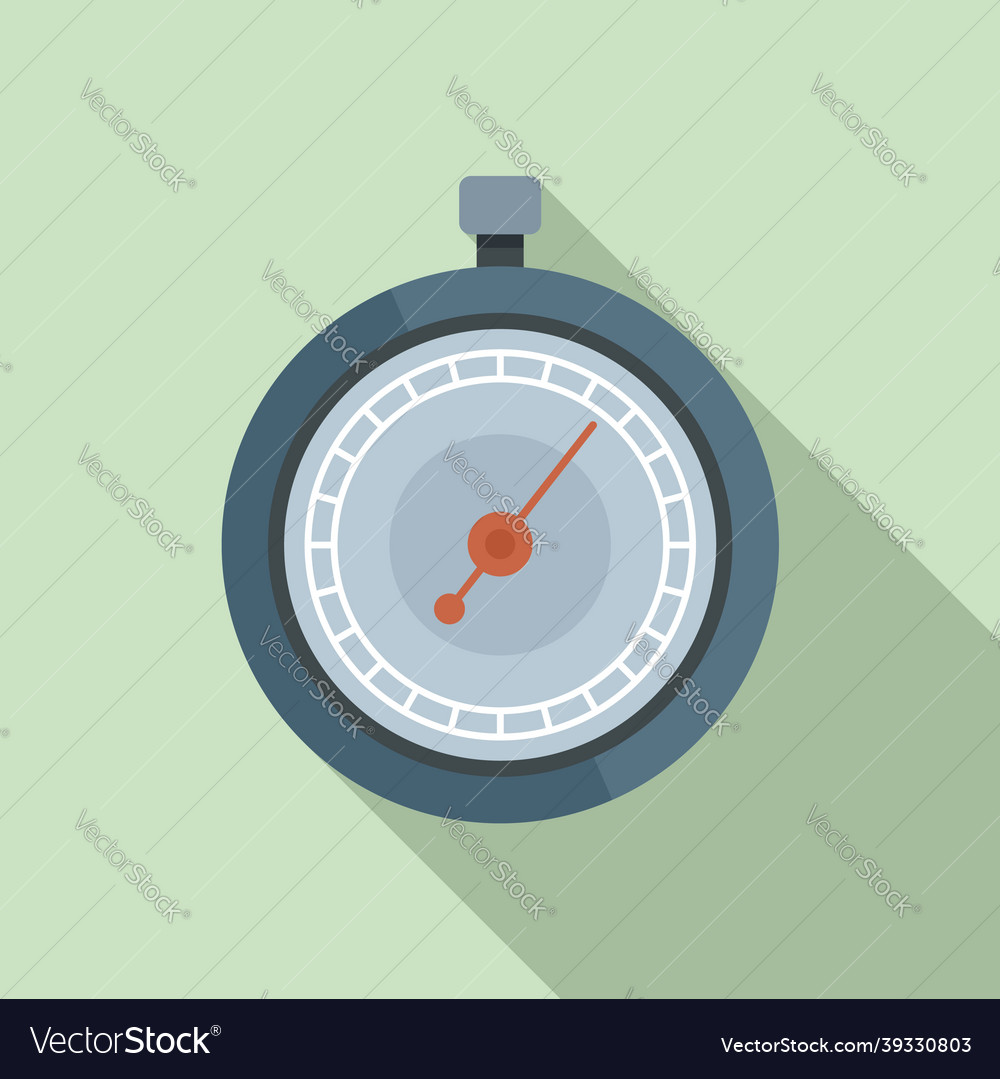 Button stopwatch icon flat stop timer Royalty Free Vector