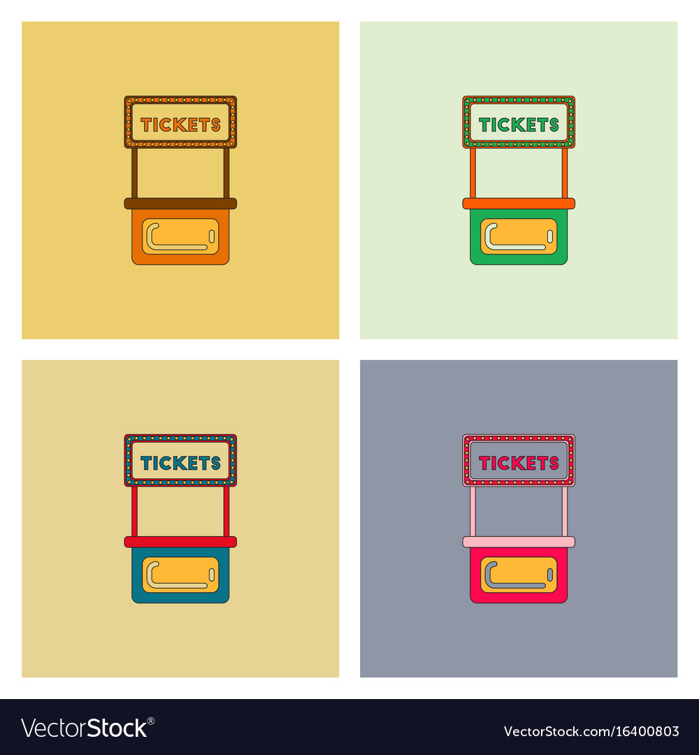 Carnival ticket booth set Royalty Free Vector Image