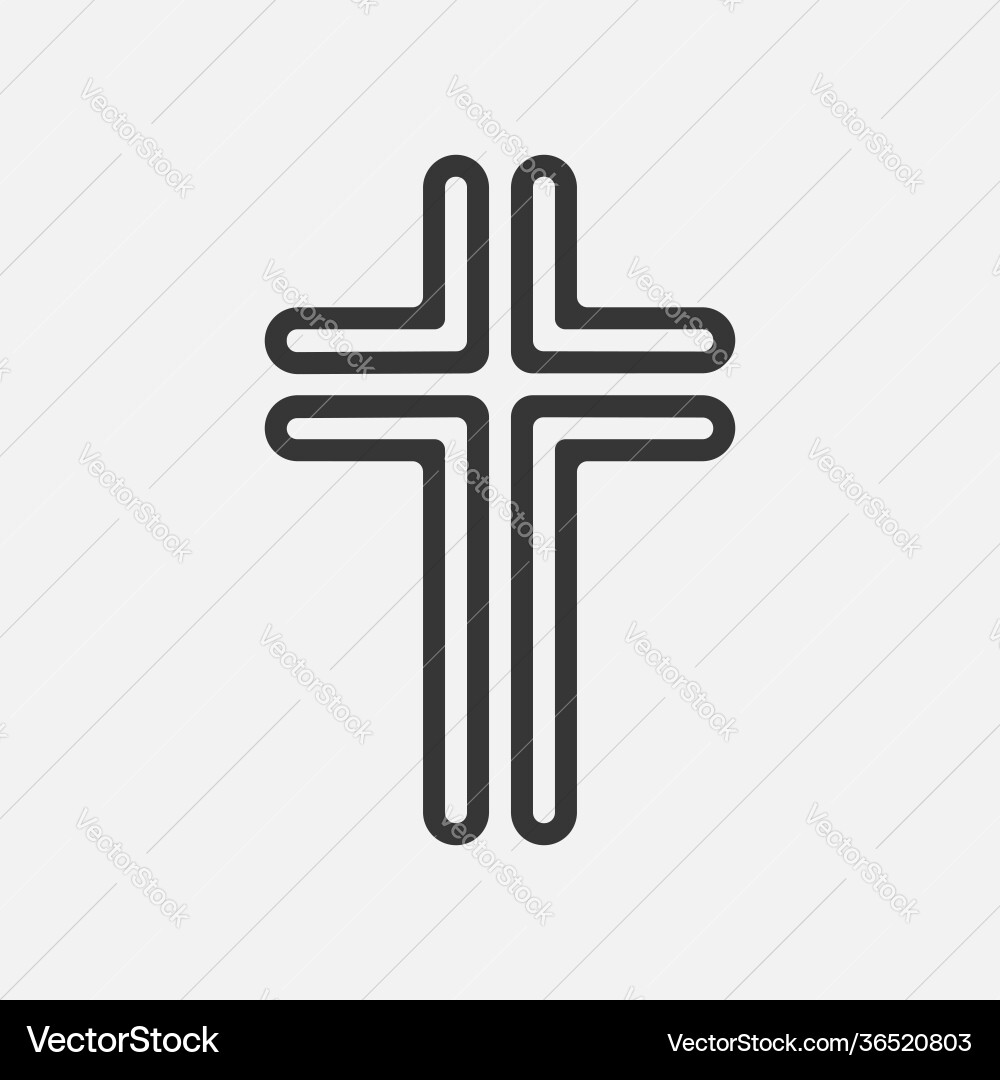 Christian cross icon logo app ui Royalty Free Vector Image