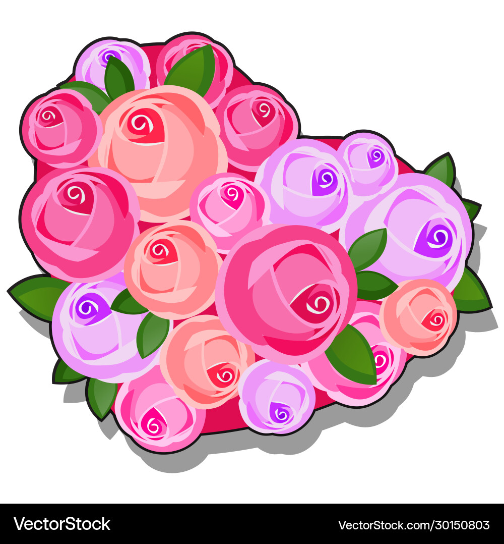 Decor form heart decorated with fresh flower Vector Image