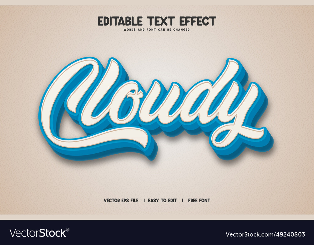 Editable text effect free Royalty Free Vector Image