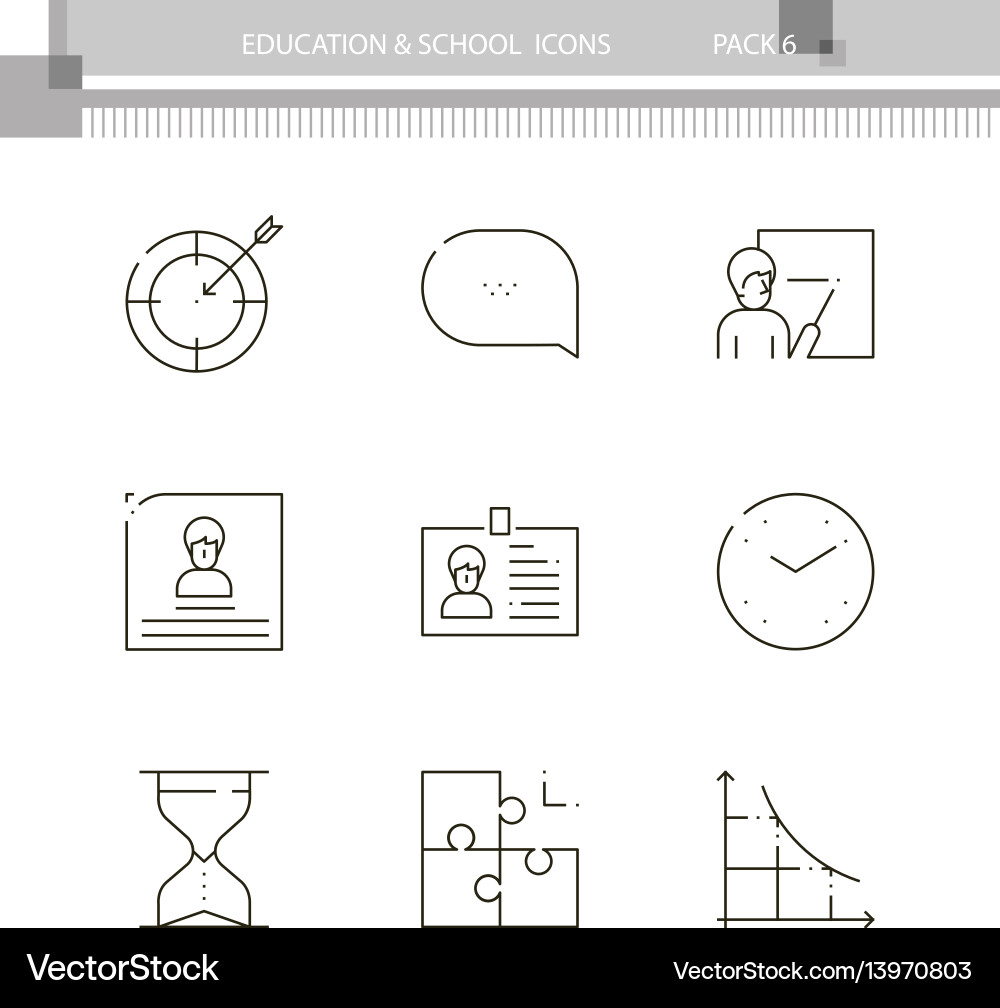 Education and school outline icon collection Vector Image