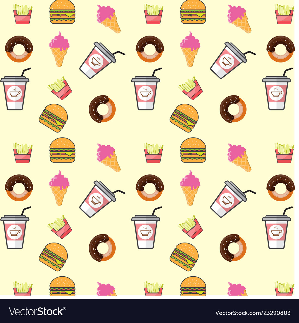 Fast food seamless background Royalty Free Vector Image