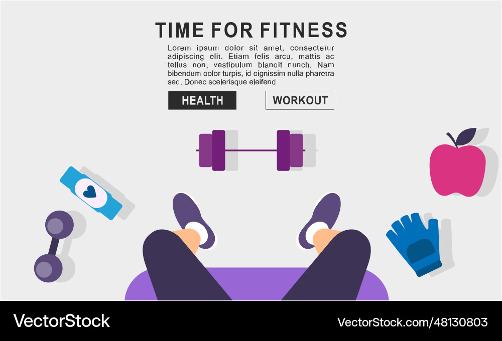 Fitness equipment logo flat concept Royalty Free Vector