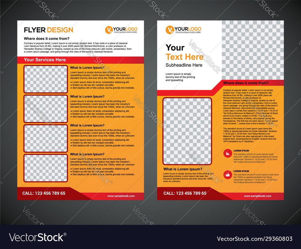 Flyer design template Royalty Free Vector Image