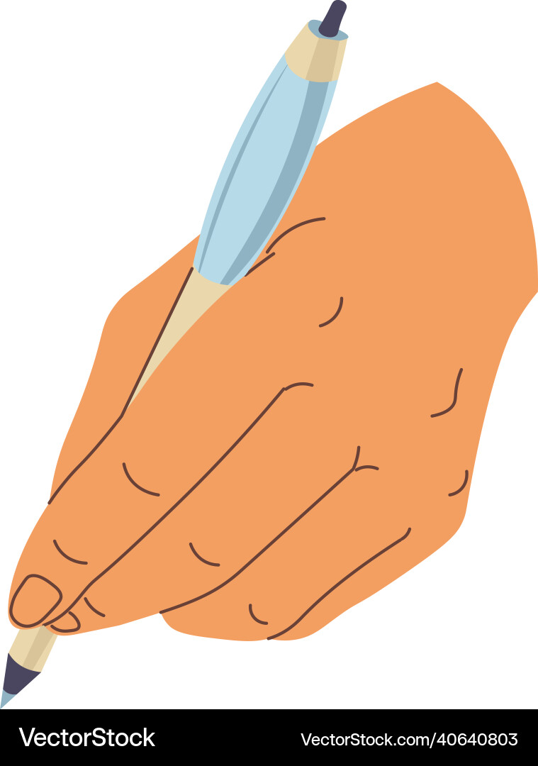 Hand with pencil or pen drawing writing Royalty Free Vector