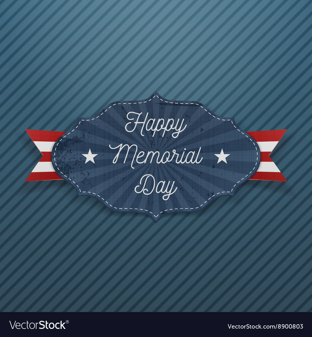 Happy Memorial Day patriotic Label with Text Vector Image