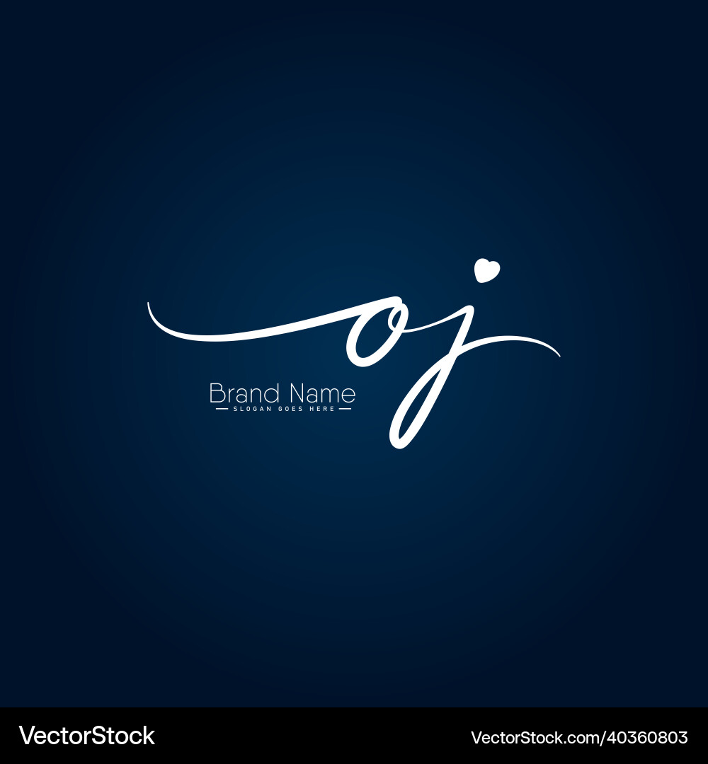 Initial letter oj logo - handwritten signature Vector Image