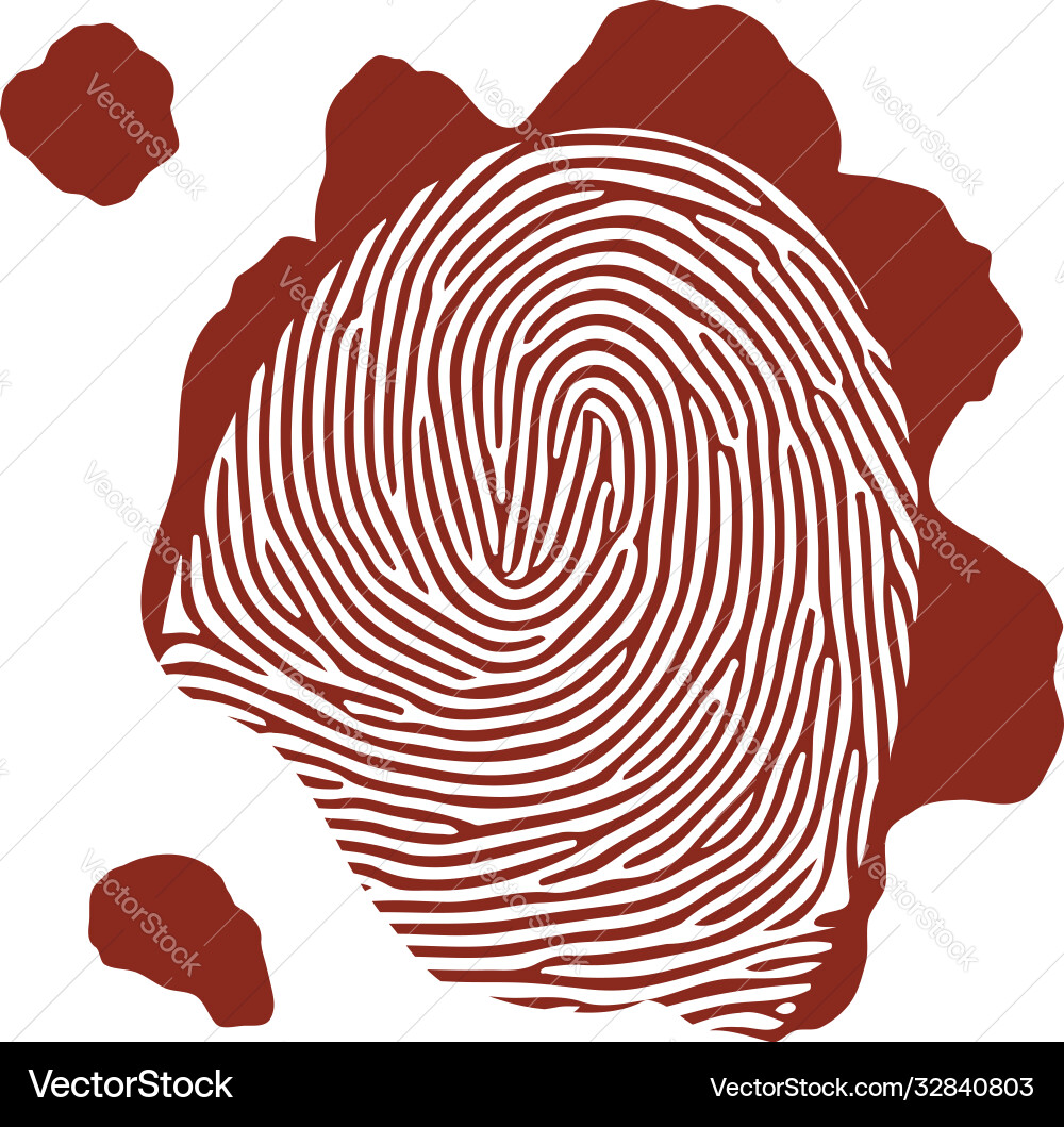 Isolated blood fingerprint on white background Vector Image