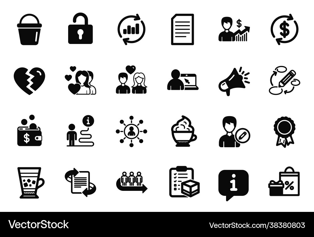 Set simple icons related to break up Royalty Free Vector
