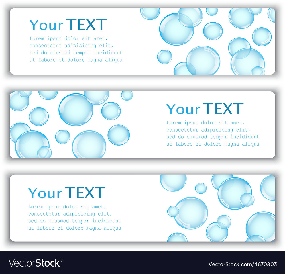 Three cards with bubbles Royalty Free Vector Image
