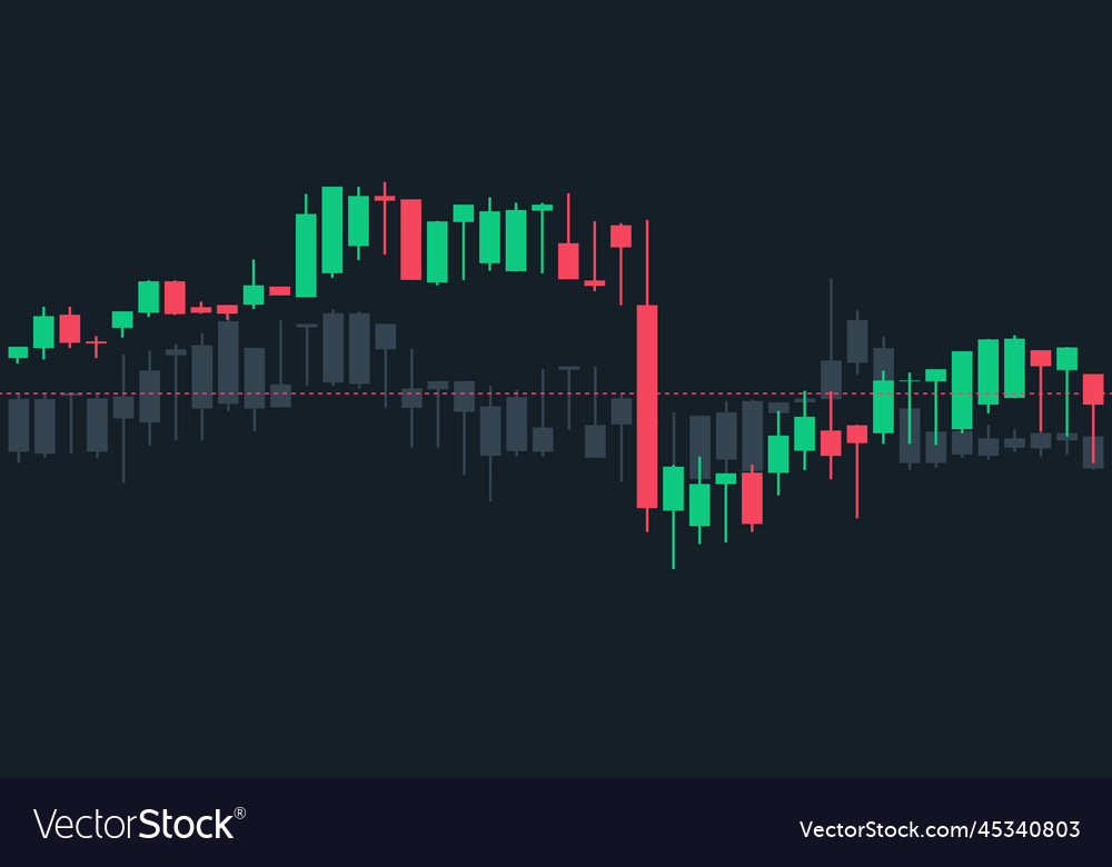 Two japanese candlestick graph charts on dark blue