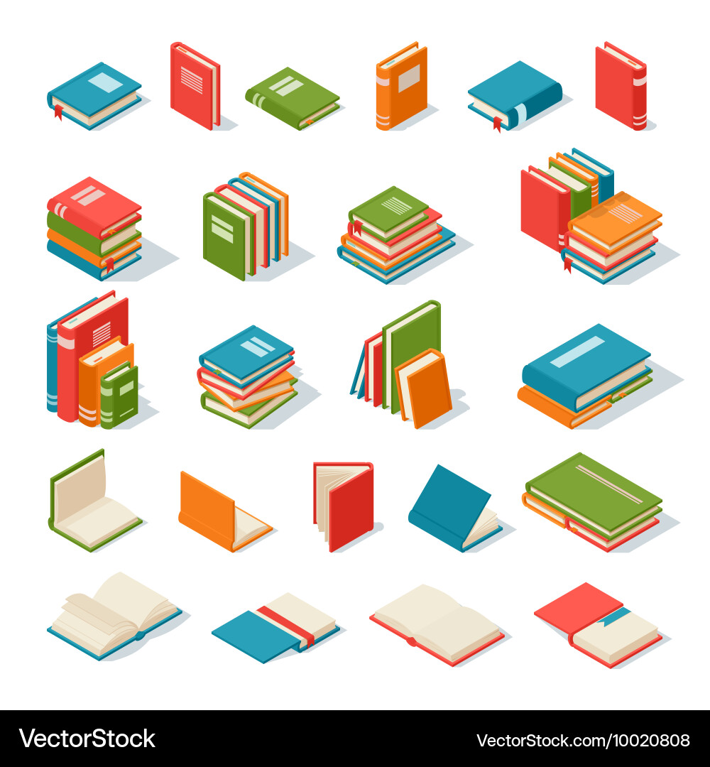 Books isolated Royalty Free Vector Image - VectorStock