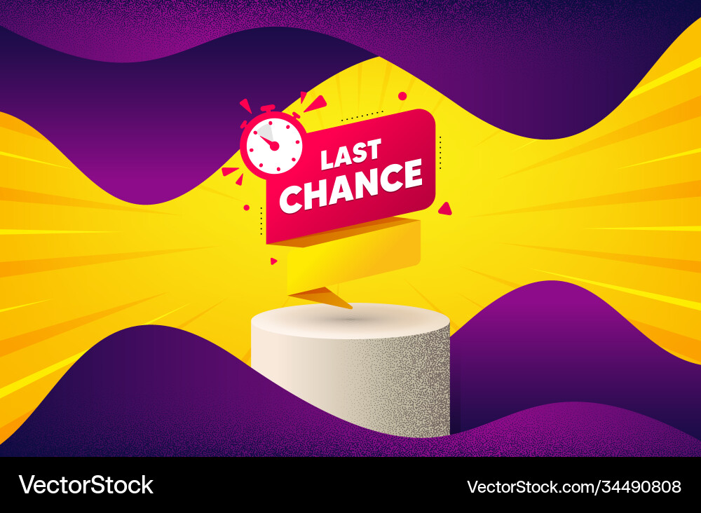 Last chance offer banner sale timer tag Royalty Free Vector