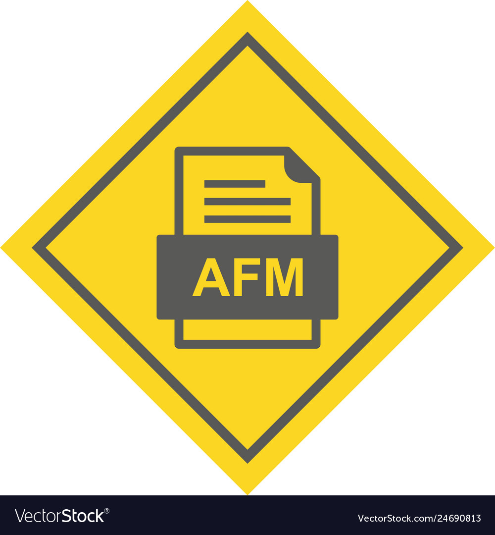 Afm file document icon Royalty Free Vector Image