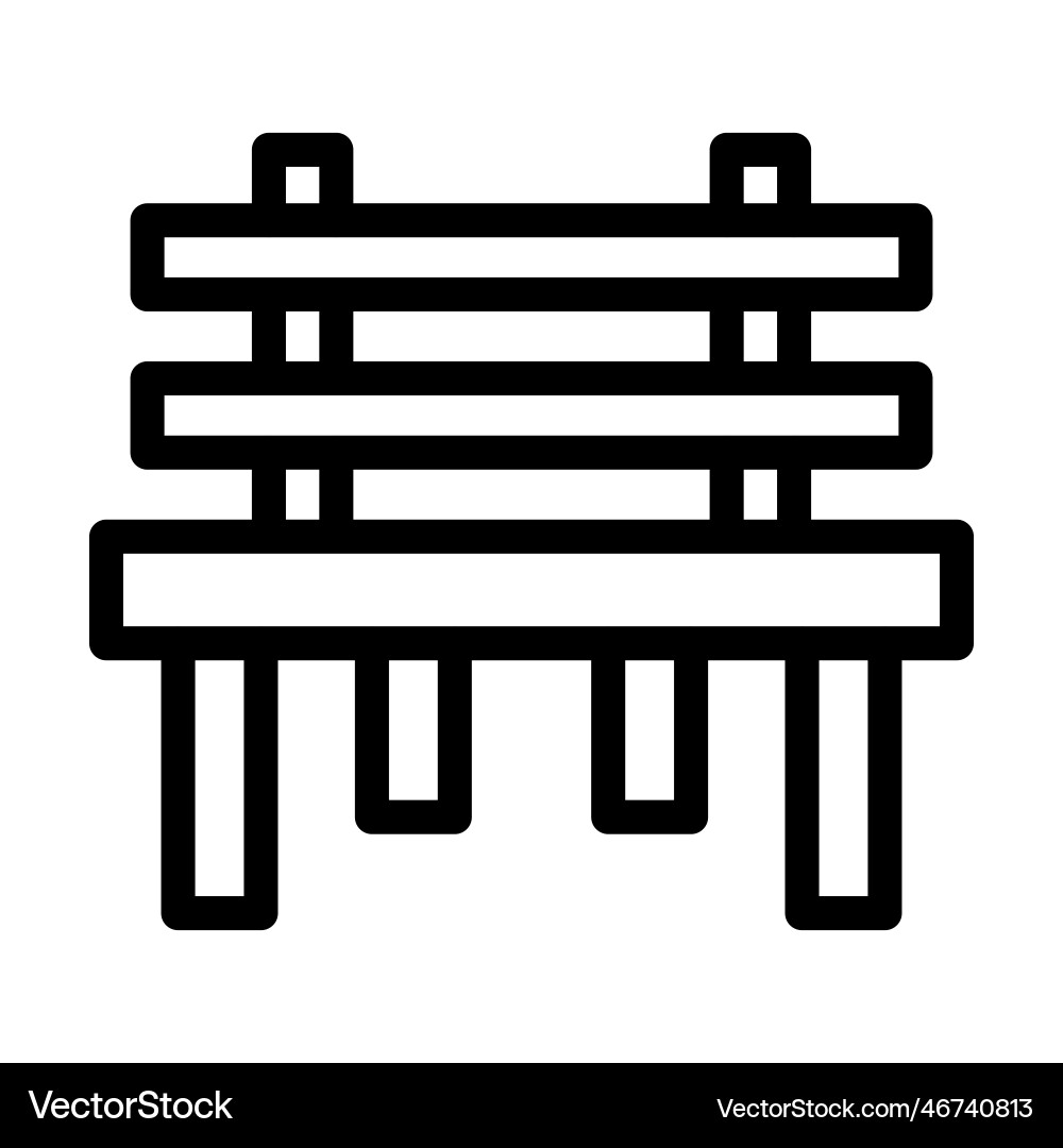 Bench thick line icon for personal and commercial Vector Image