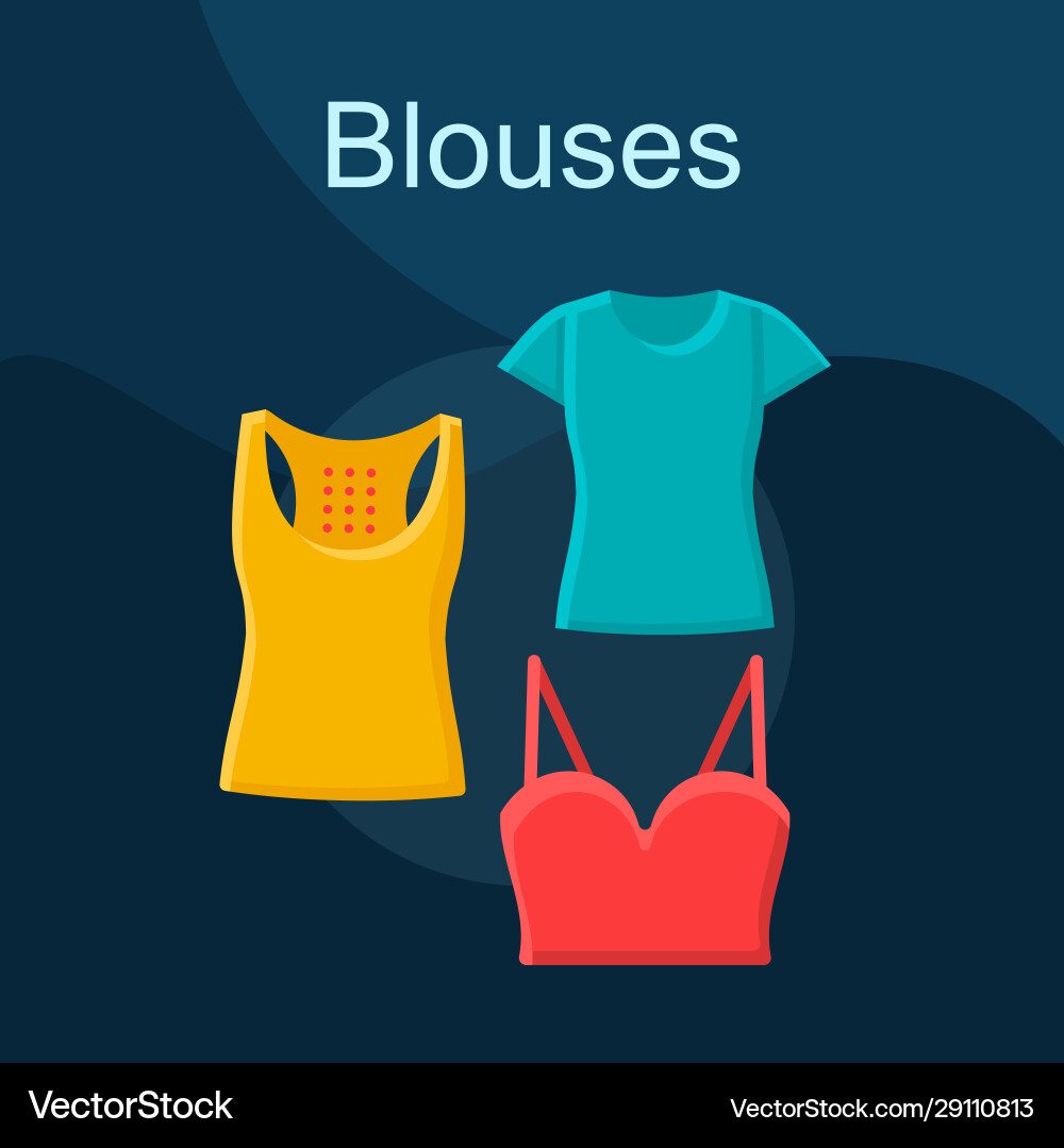 Blouses flat concept icon Royalty Free Vector Image