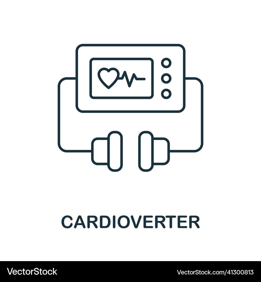 Cardioverter icon line element from medical Vector Image