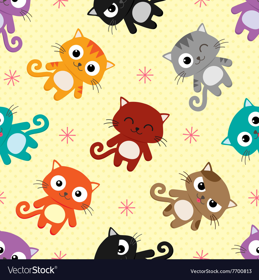 Cats pattern Royalty Free Vector Image - VectorStock
