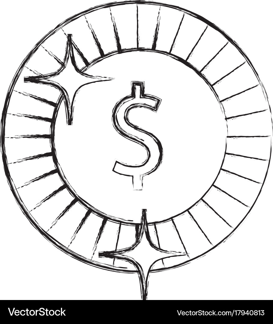 Coin money isolated icon Royalty Free Vector Image