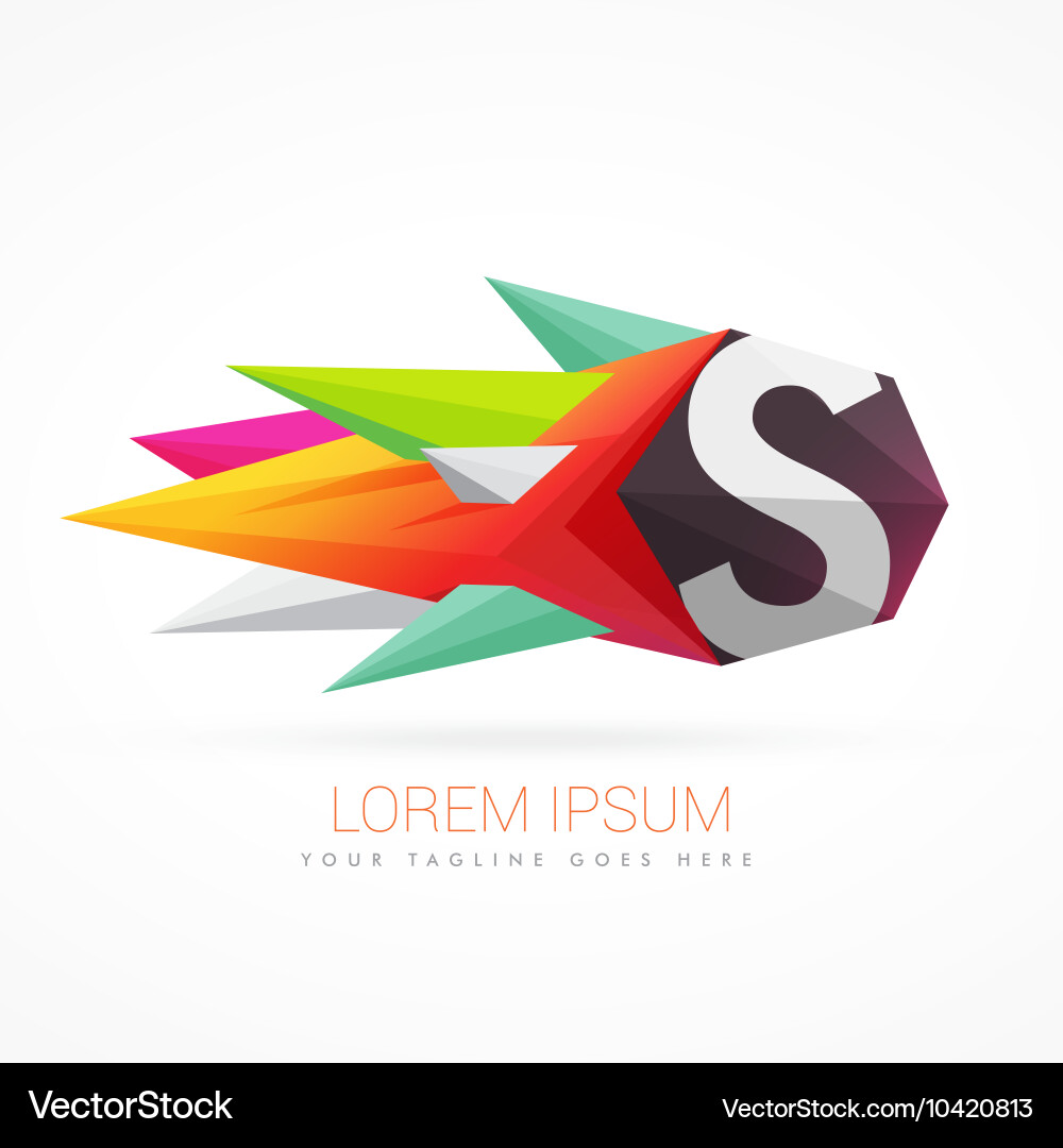 Colorful abstract logo with letter s Royalty Free Vector