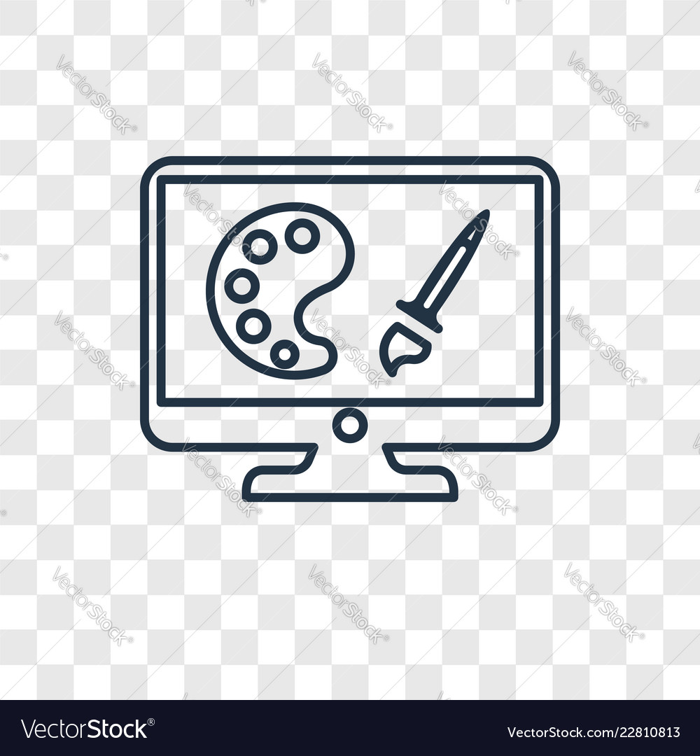 Computer screen concept linear icon isolated Vector Image