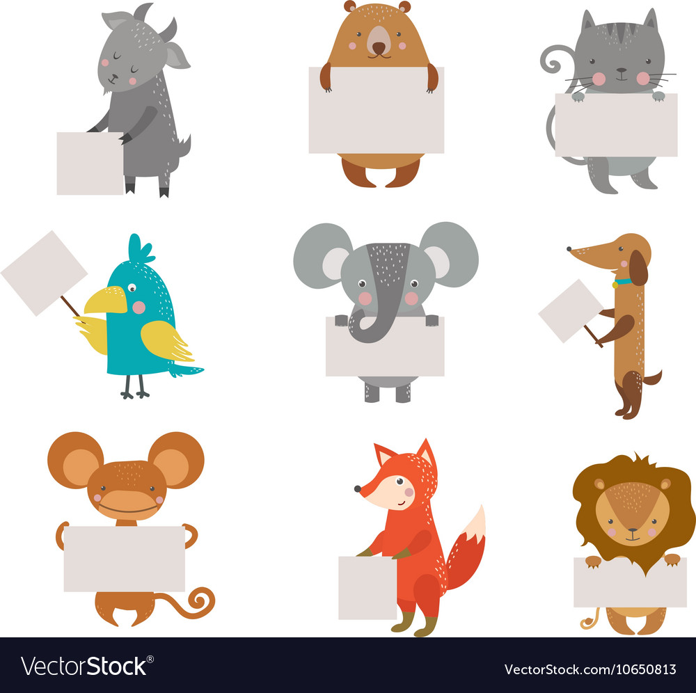 Cute animals character Royalty Free Vector Image